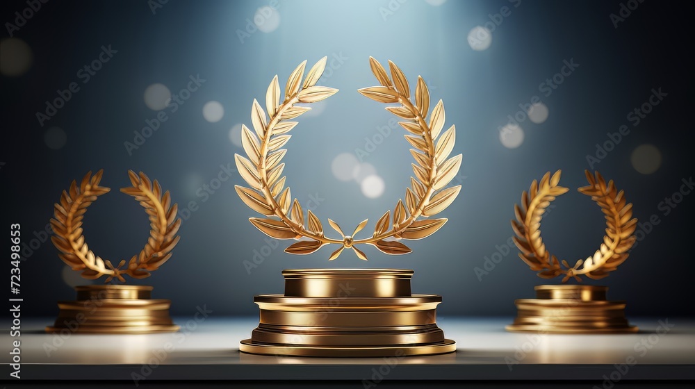 Winner award podium prize silver gold trophy win champion pedestal ...