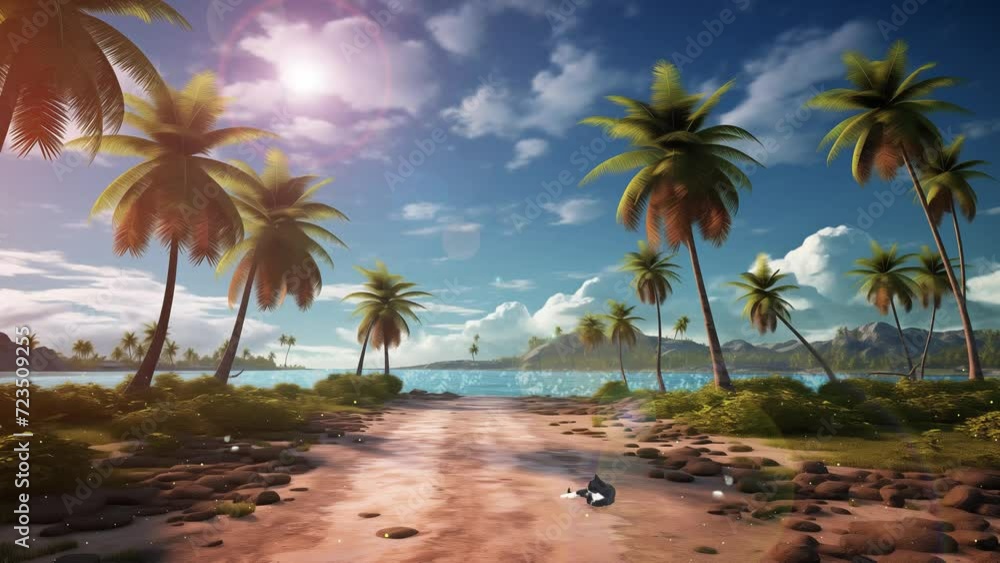 Palm Tree Paradise A Luxurious Background Illustration. seamless ...