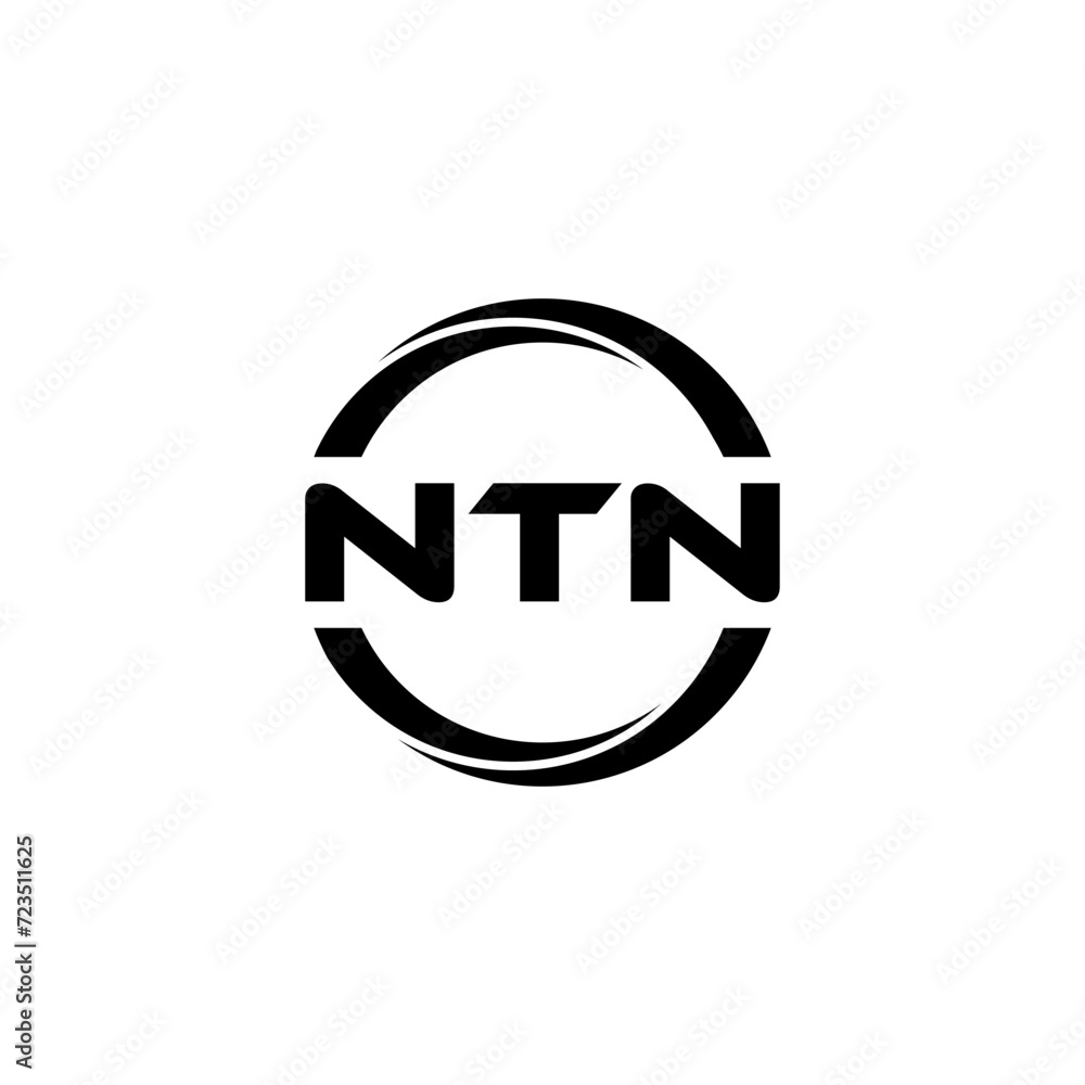 NTN letter logo design with white background in illustrator, cube logo ...