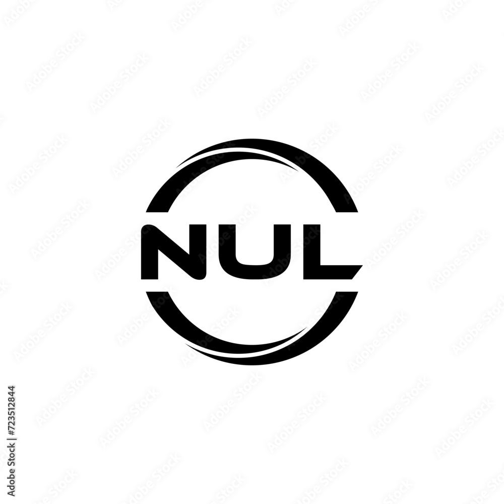 NUL letter logo design with white background in illustrator, cube logo ...