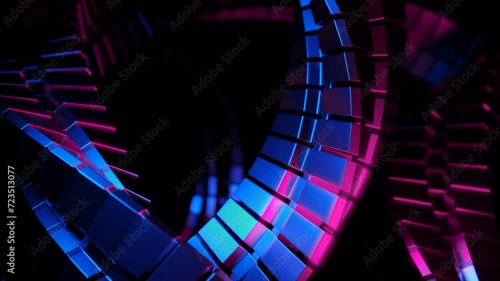 Vidéo Stock 3D spiral with rotating metal lines. Design. 3D animation ...