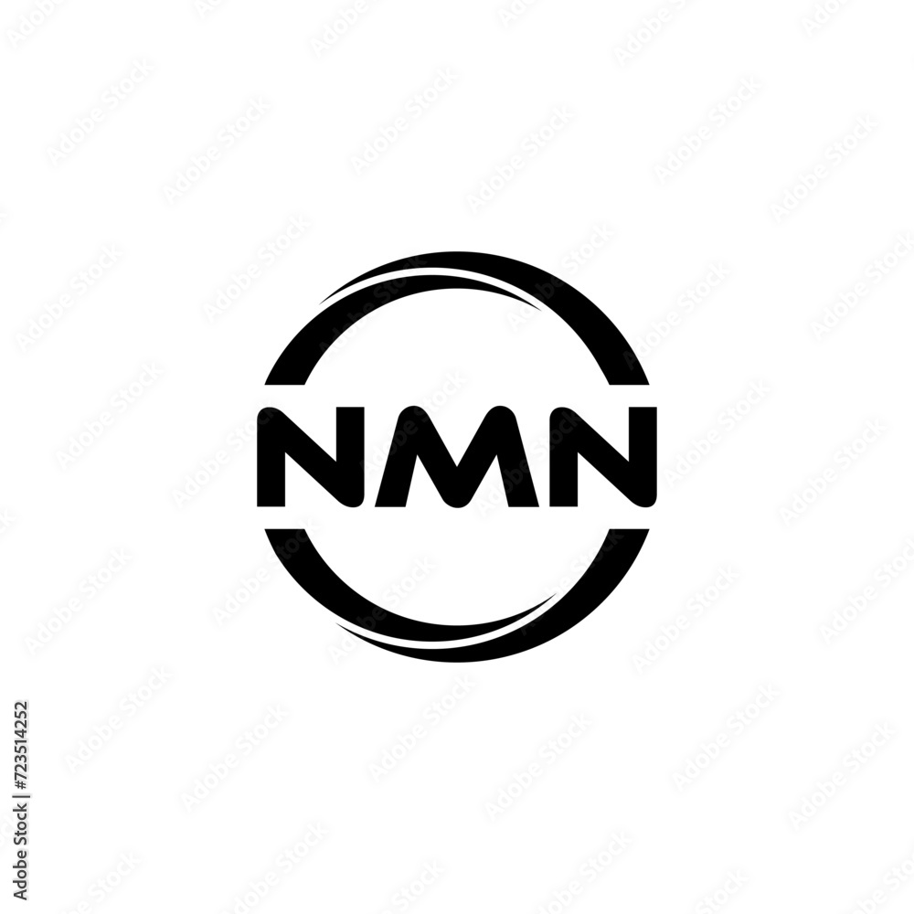 NMN letter logo design with white background in illustrator, cube logo ...