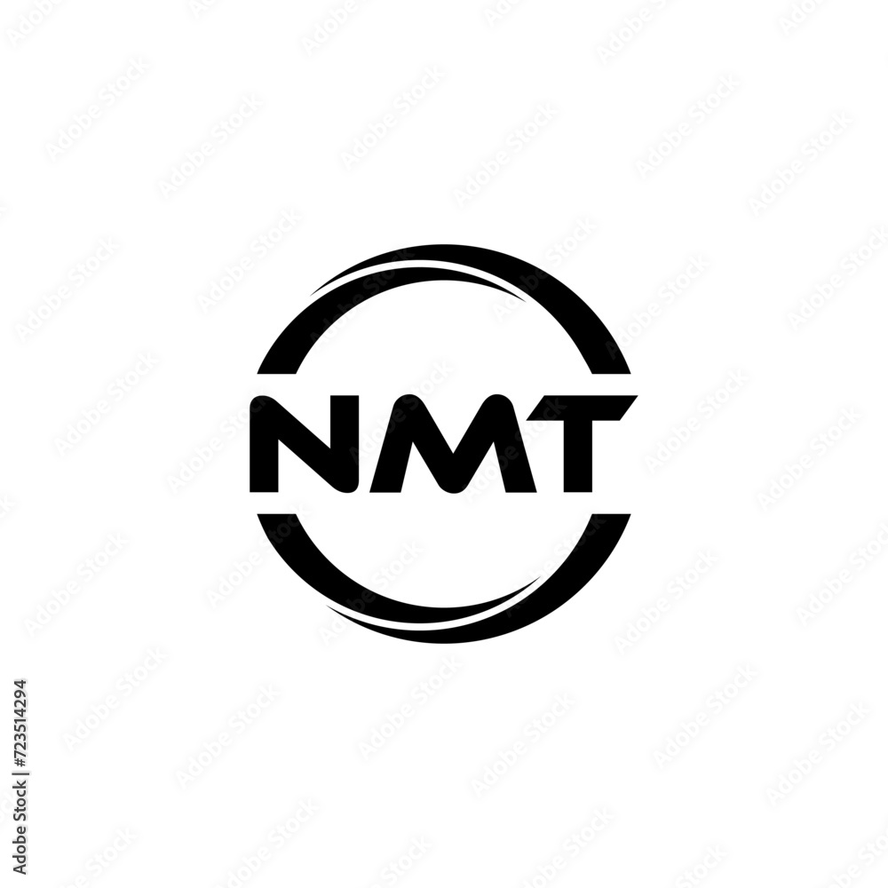 NMT letter logo design with white background in illustrator, cube logo ...