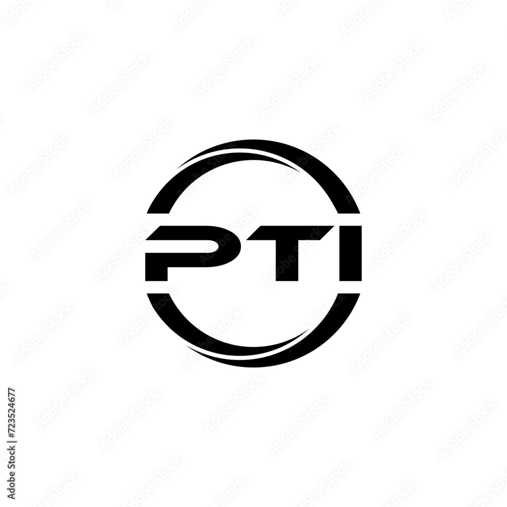 PTI letter logo design with white background in illustrator, cube logo ...