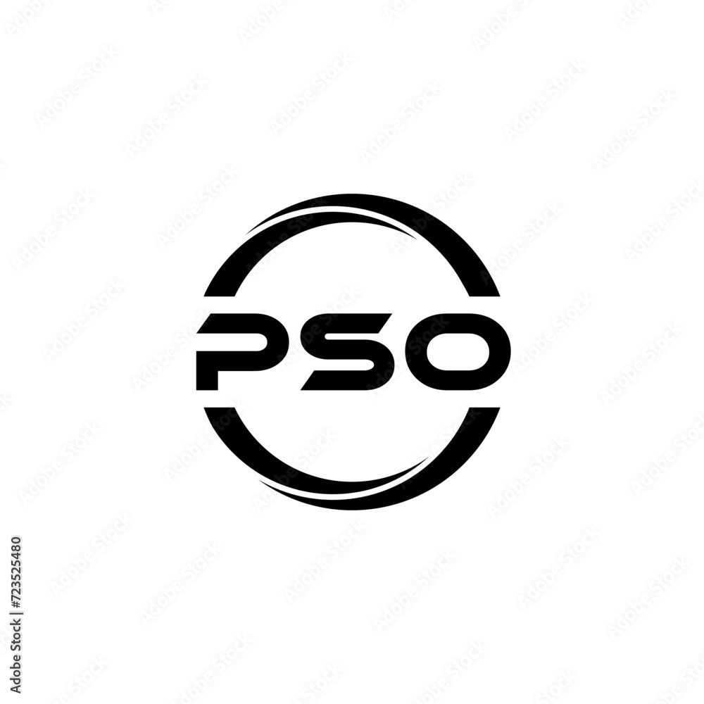 PSO letter logo design with white background in illustrator, cube logo ...