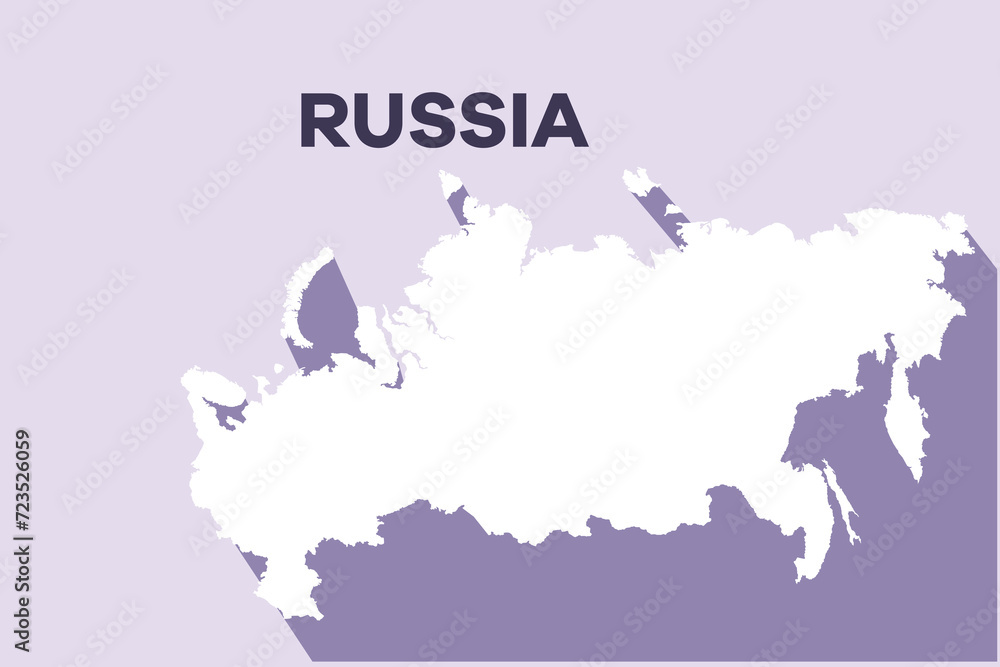 Map of Russia. World map concept. Colored flat vector illustration ...