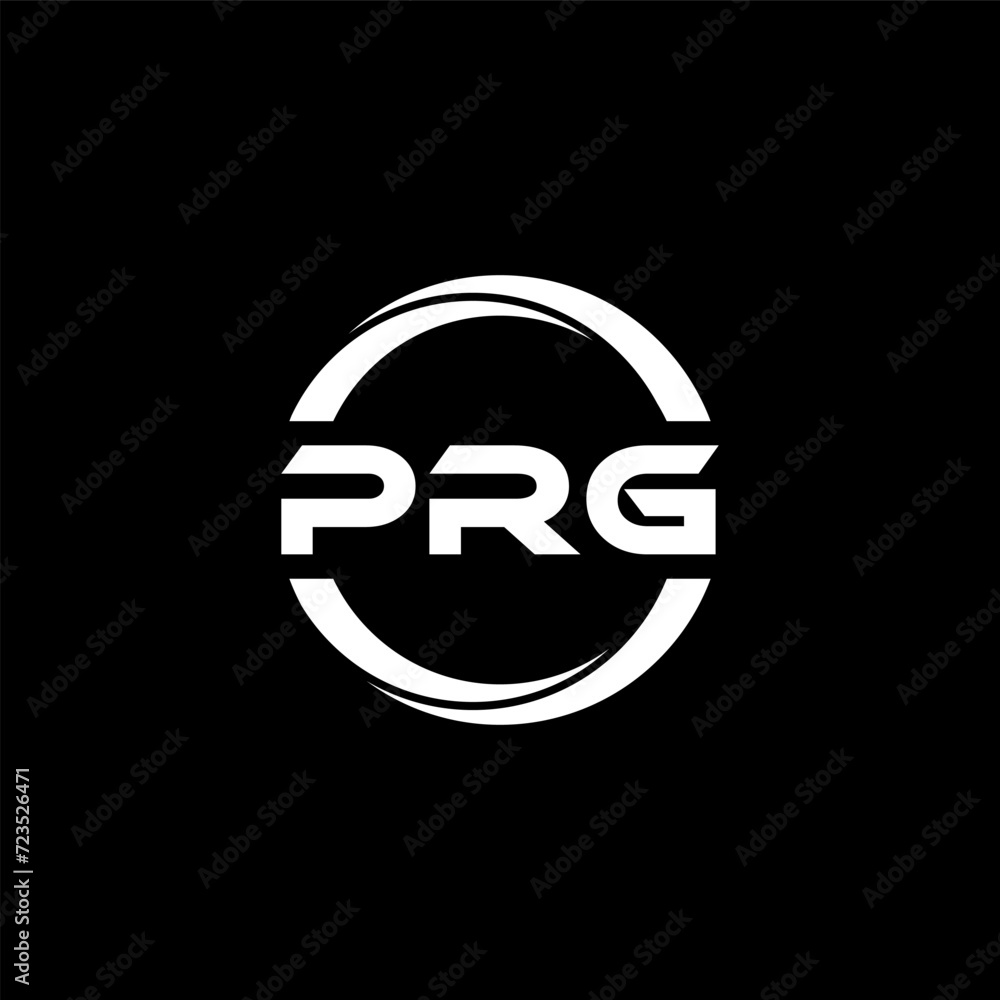 PRG letter logo design with black background in illustrator, cube logo ...