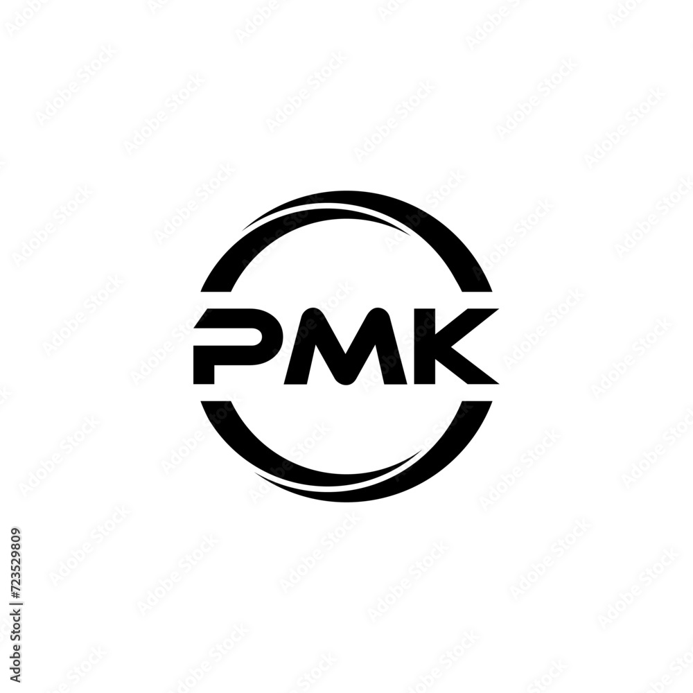 PMK letter logo design with white background in illustrator, cube logo ...