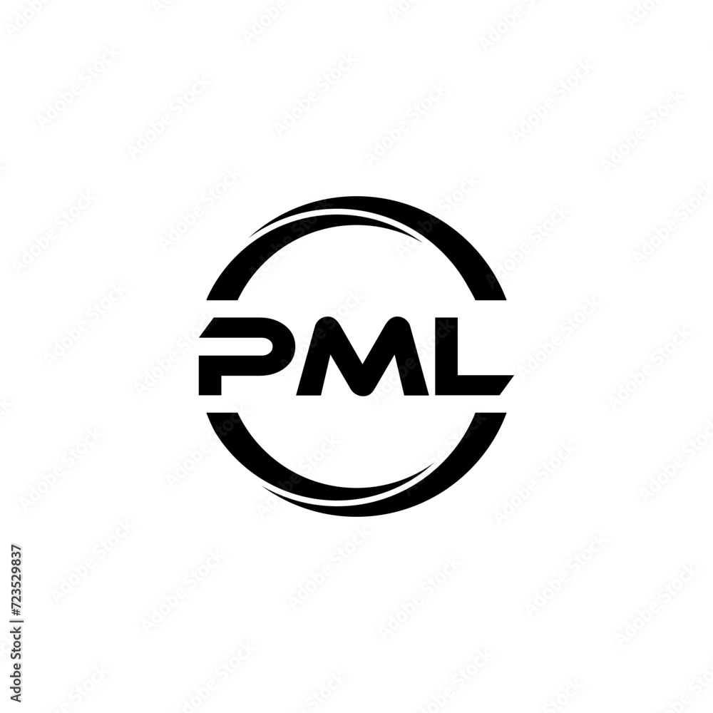 PML letter logo design with white background in illustrator, cube logo ...