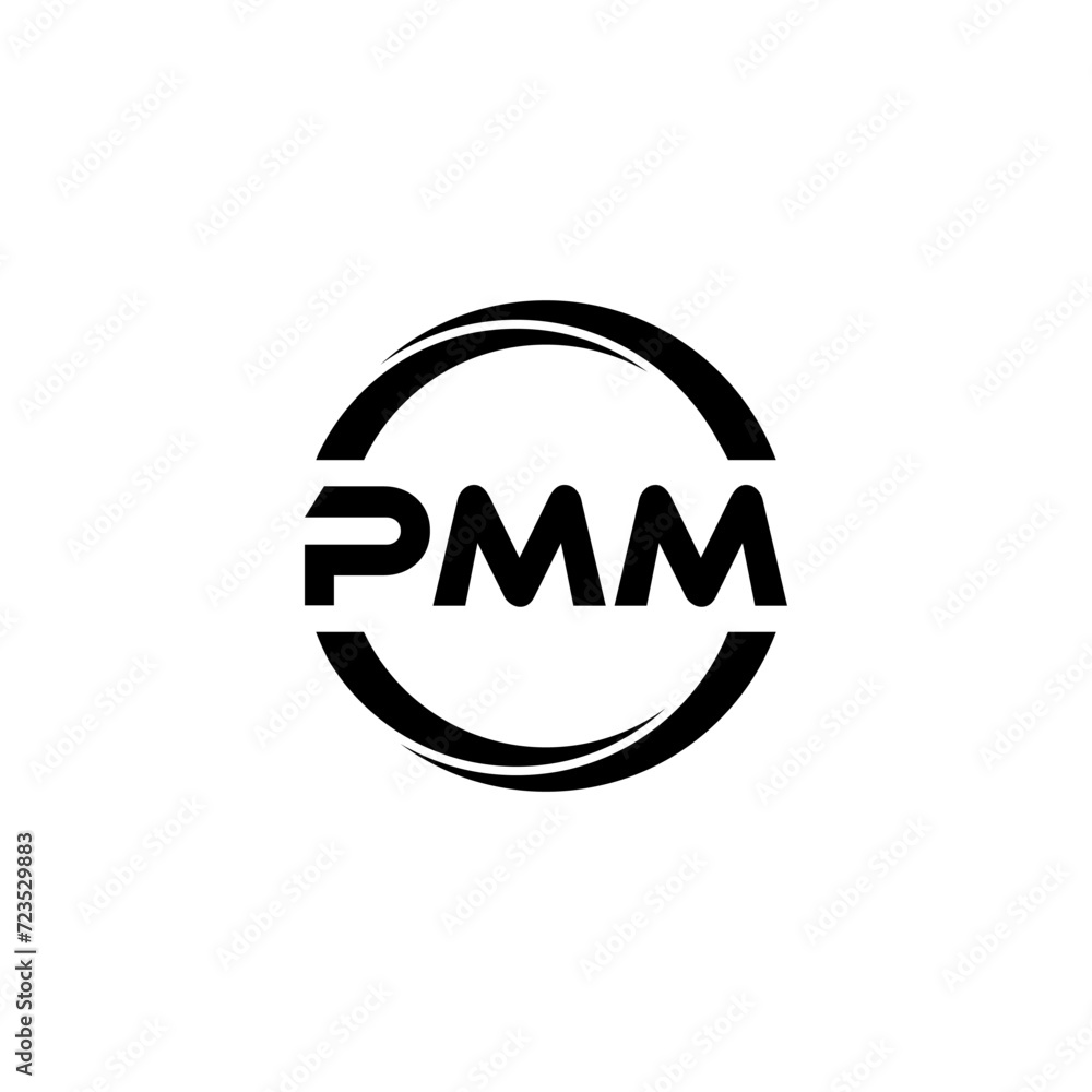 PMM letter logo design with white background in illustrator, cube logo ...