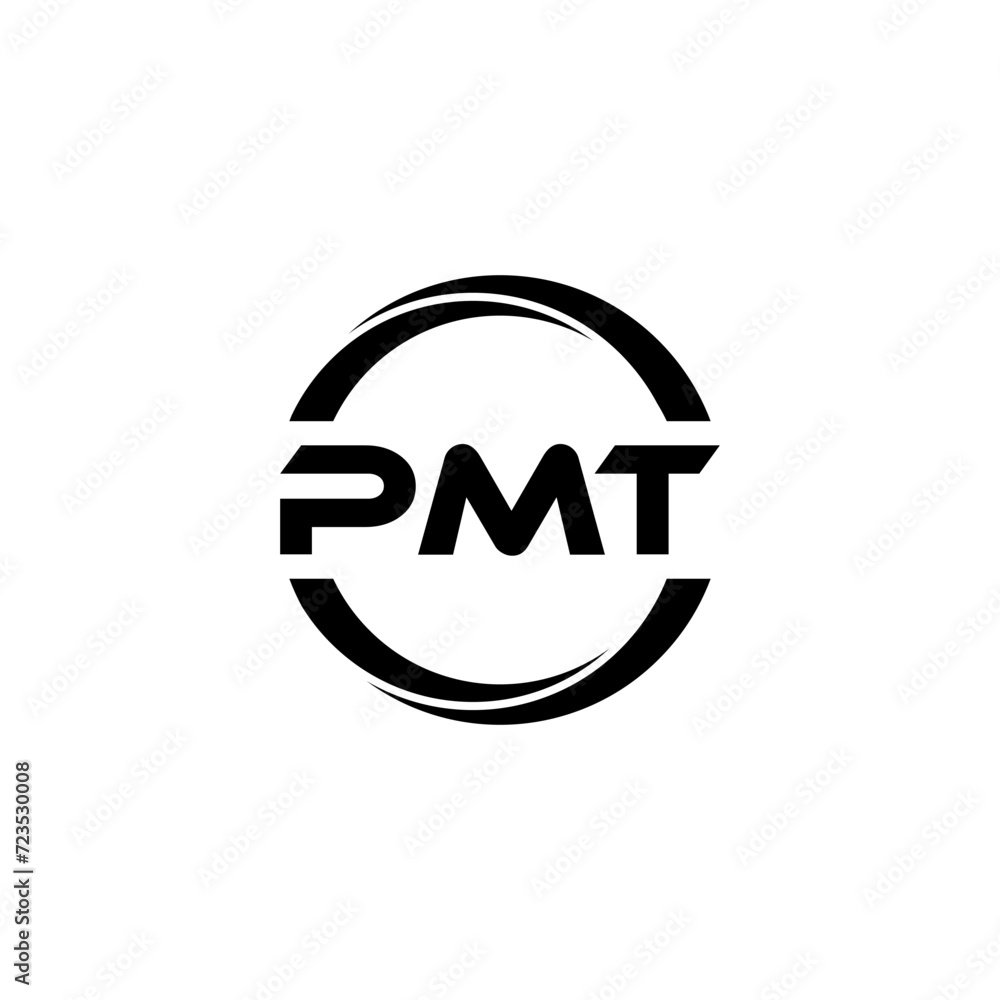 PMT letter logo design with white background in illustrator, cube logo ...