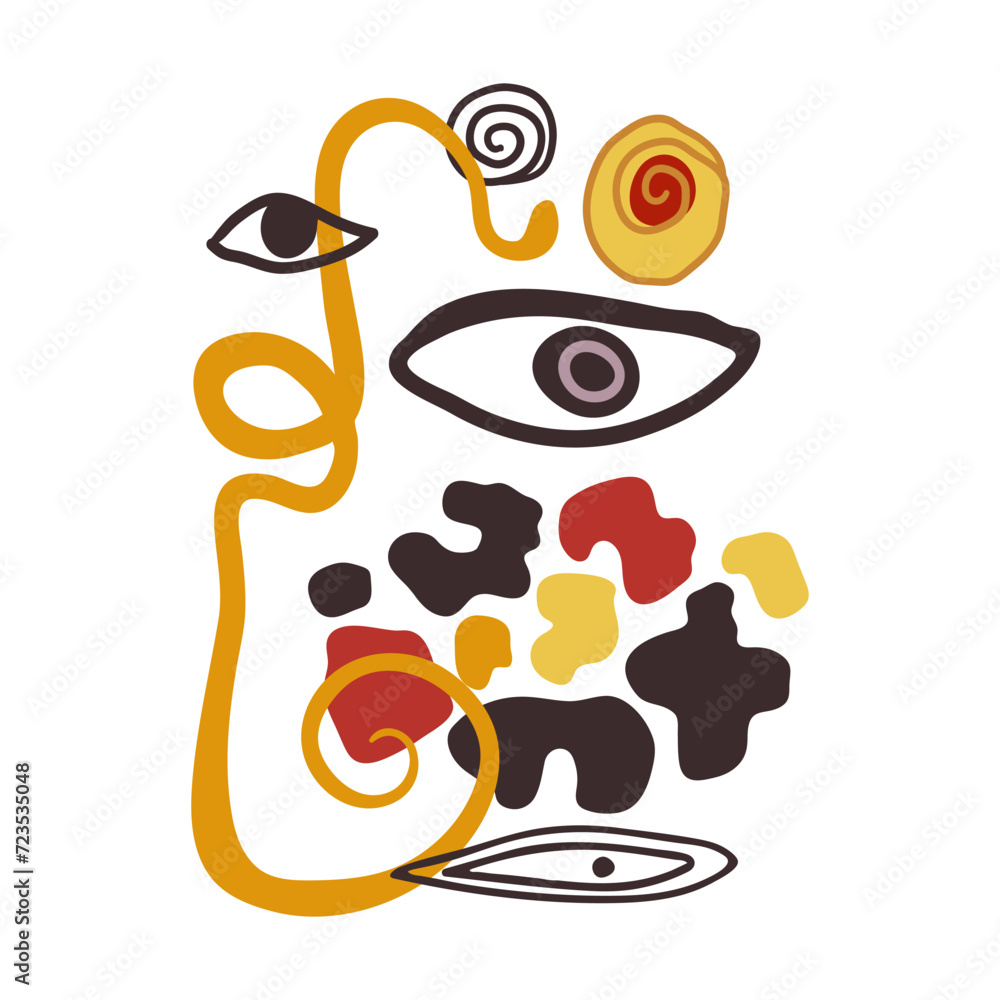 Abstract geometric shapes poster, Gustav Klimt inspired vector ...