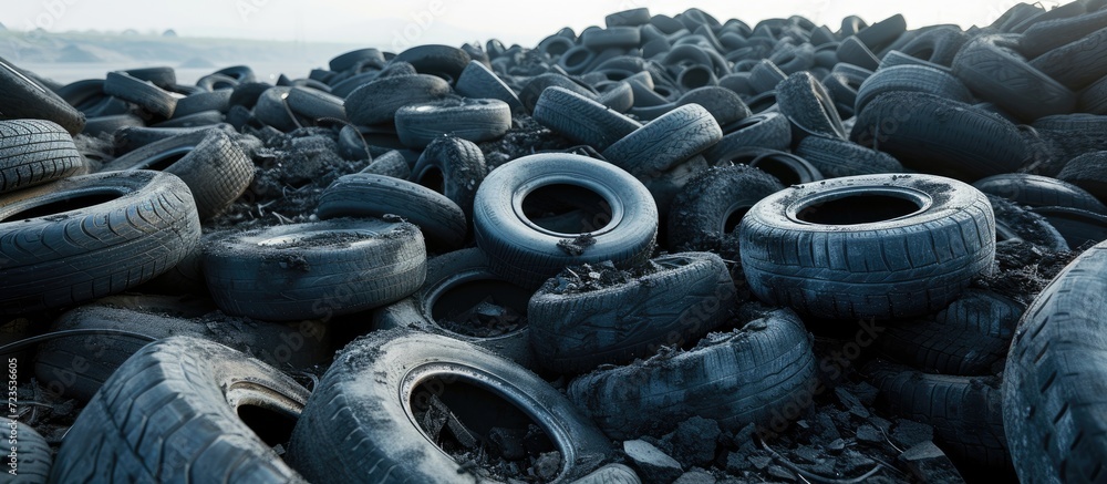 Recycling old tires, reusing waste rubber, disposing of worn-out wheels ...