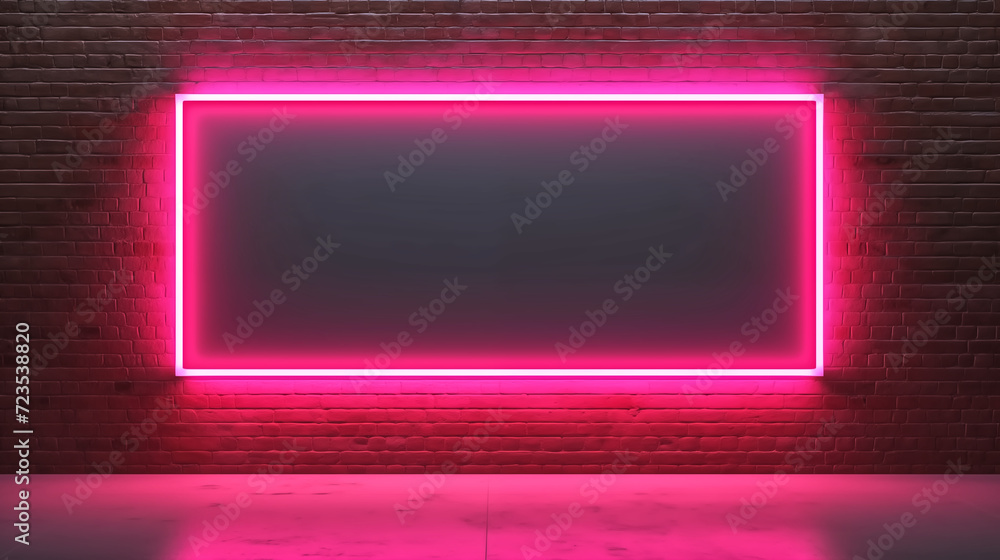 modern empty blank neon sign frame template at modern reception Stock ...