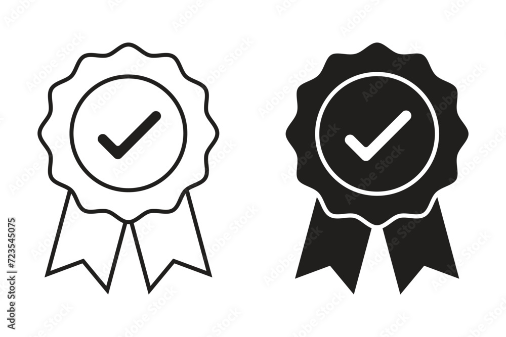 approved or certified badge icon. certificate, verification, approval ...