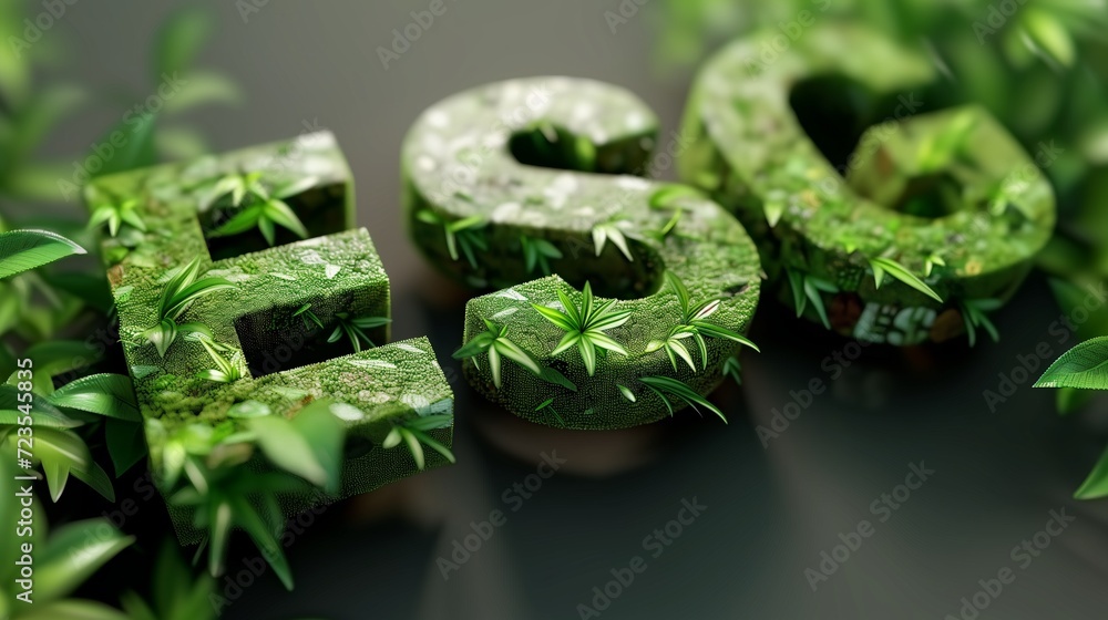 ESG Typography Dynamic 3D typography of the text 'ESG' showcasing the ...