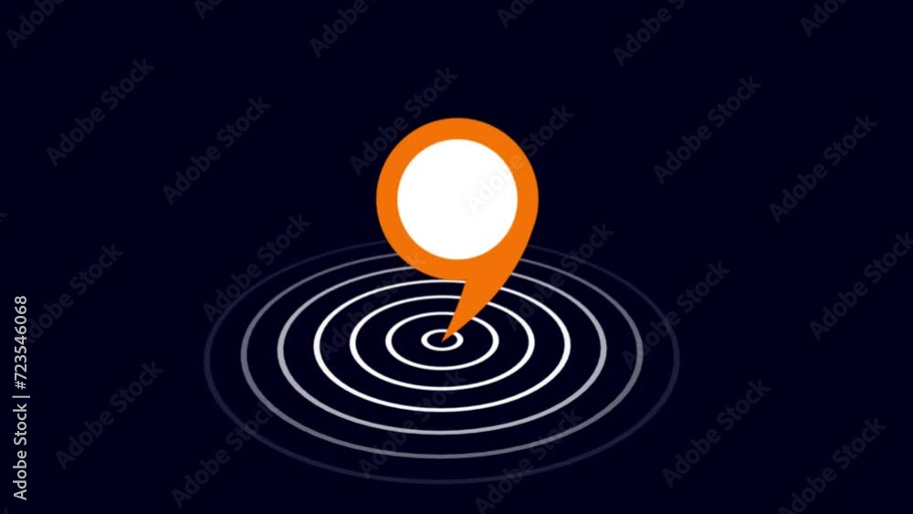 Animated location pin linear icon. Travel destination point. Map marker ...