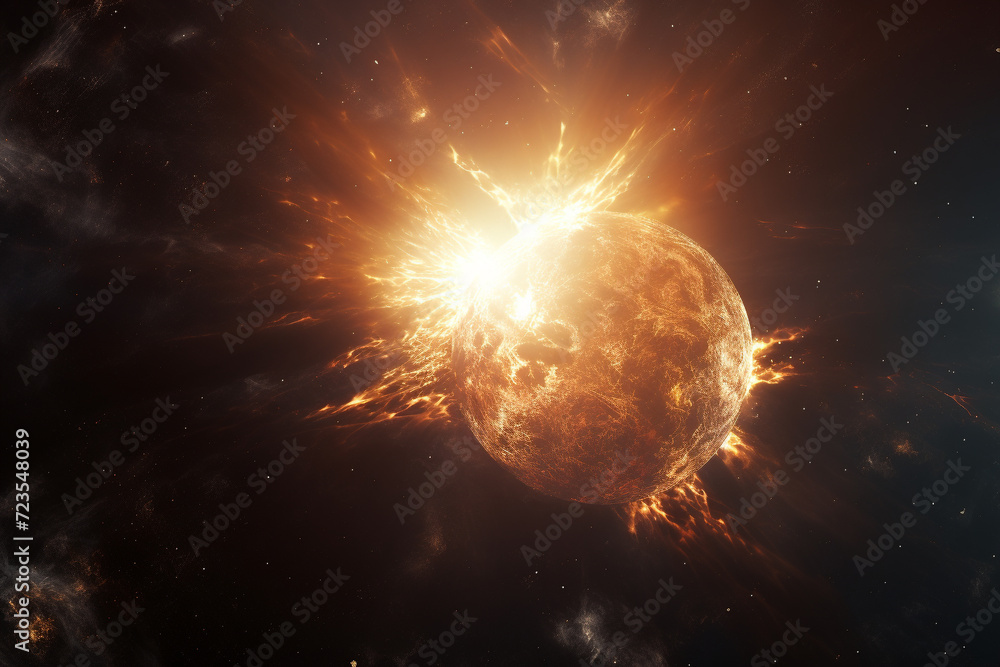 realistics Behold, a celestial masterpiece capturing resplendent ...