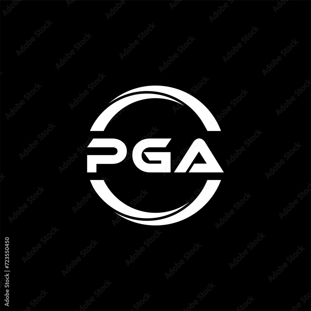 PGA letter logo design with black background in illustrator, cube logo ...
