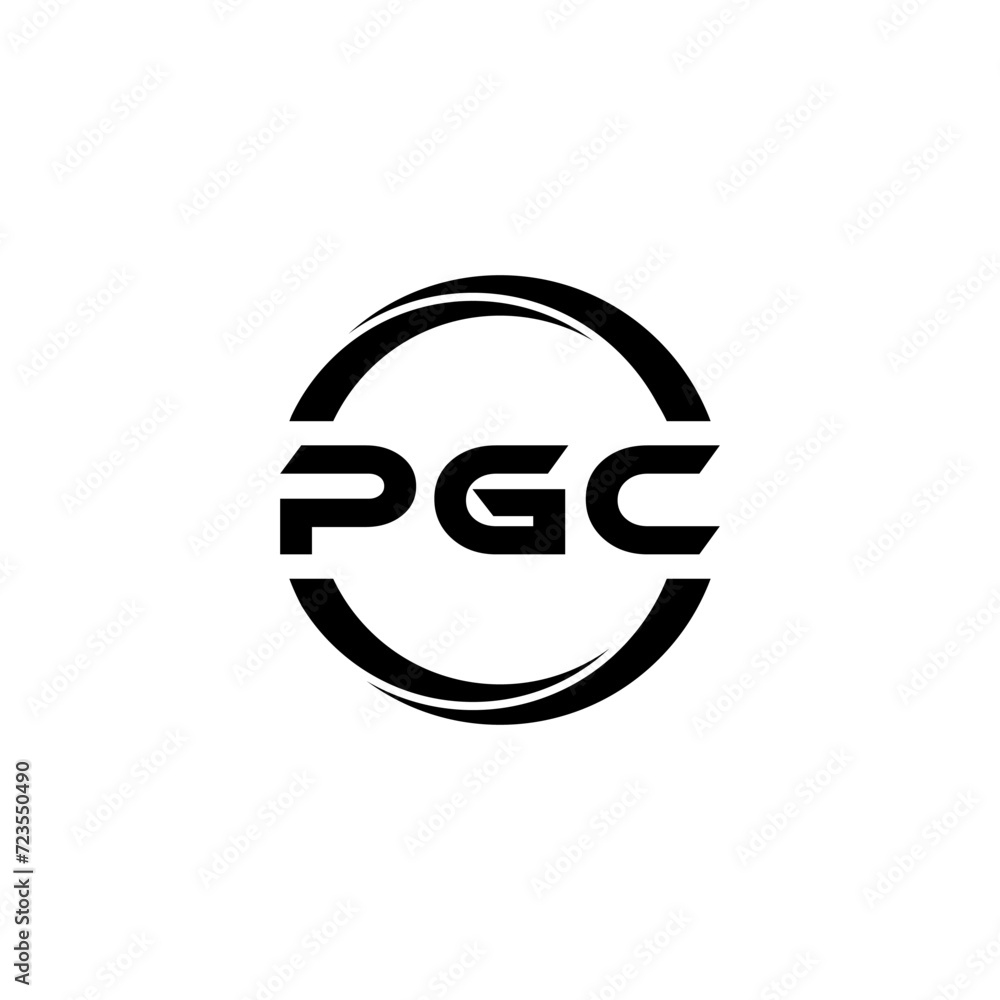 PGC letter logo design with white background in illustrator, cube logo ...