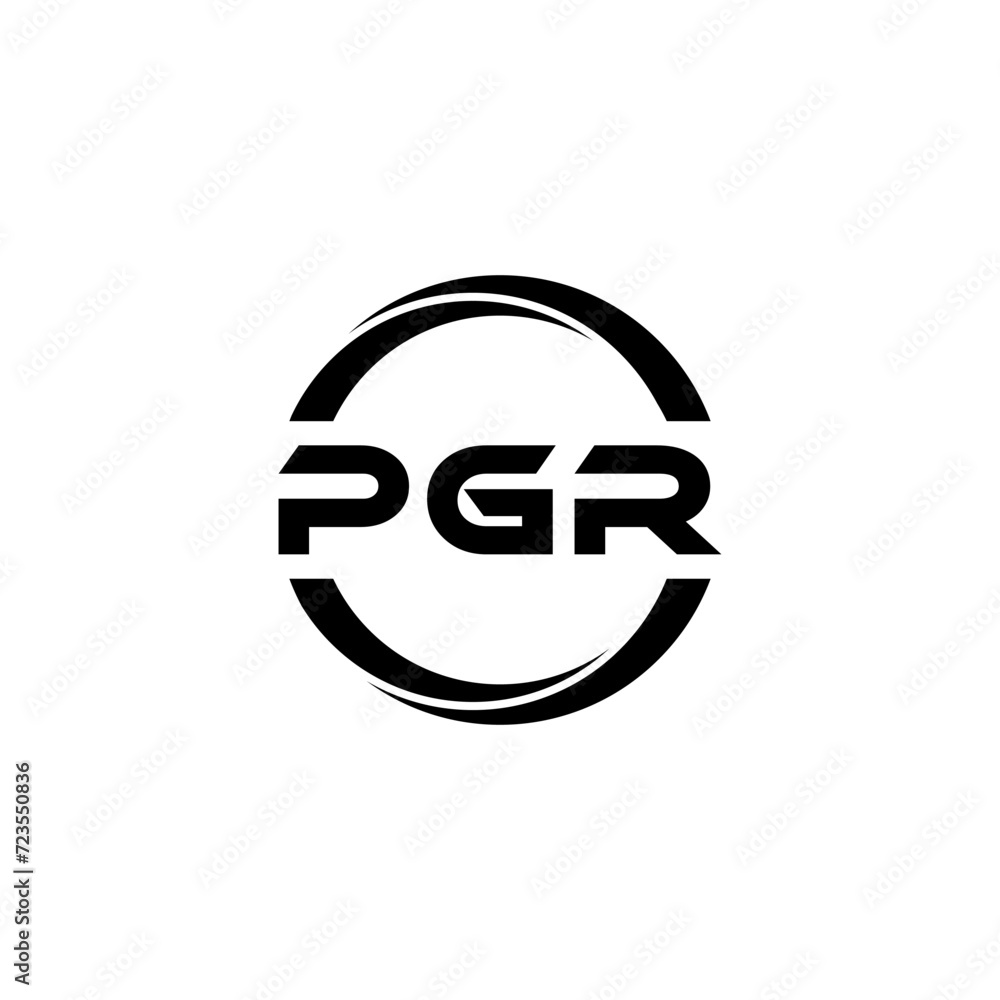 Vetor do Stock: PGR letter logo design with white background in ...