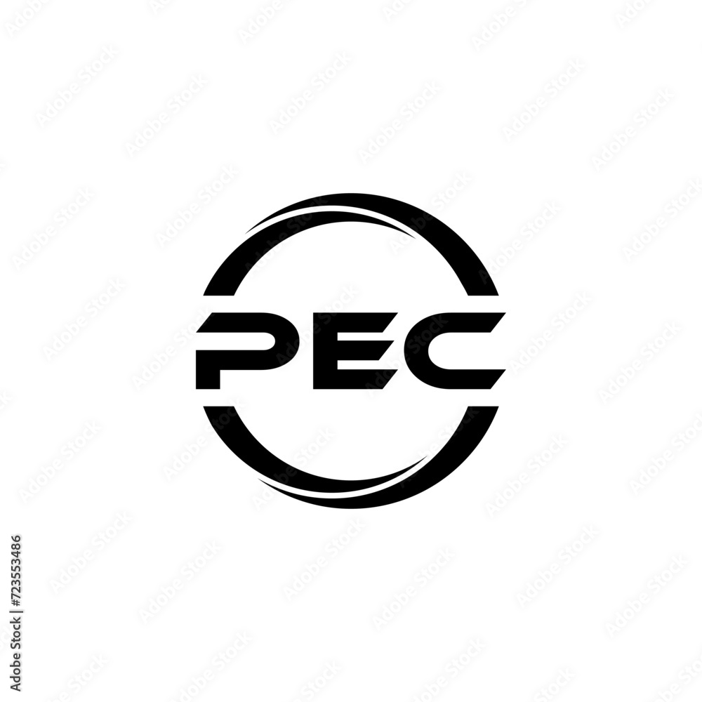 PEC letter logo design with white background in illustrator, cube logo ...