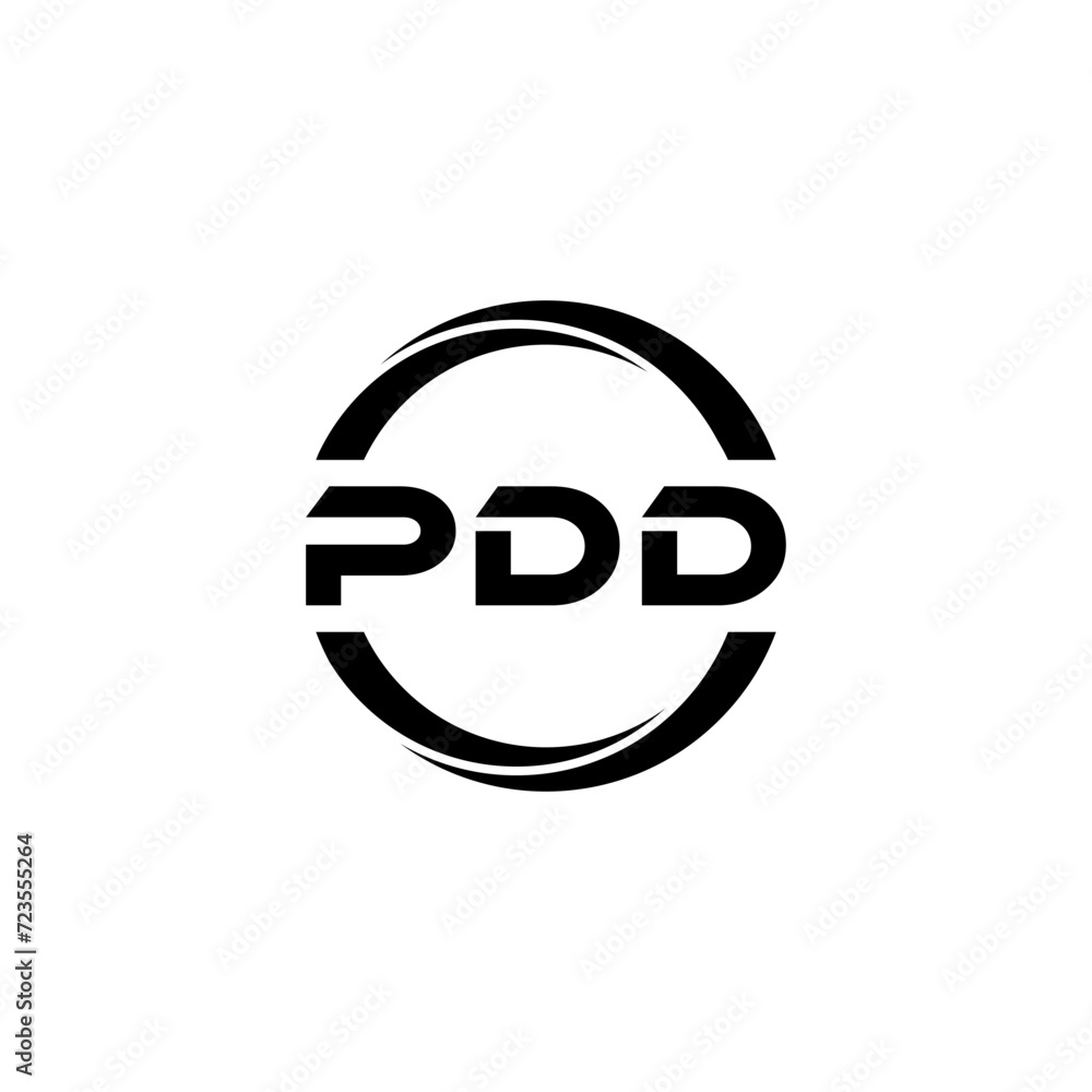PDD letter logo design with white background in illustrator, cube logo, vector logo, modern ...