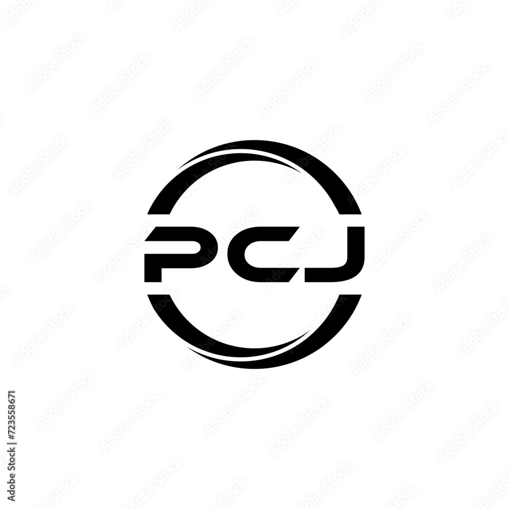 PCJ letter logo design with white background in illustrator, cube logo ...