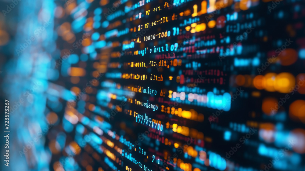 Code, internet and big data connection for cloud storage, artificial ...