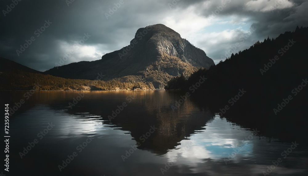 Mirror of Tranquility: Calm Waters Reflect the Majestic Mountain ...