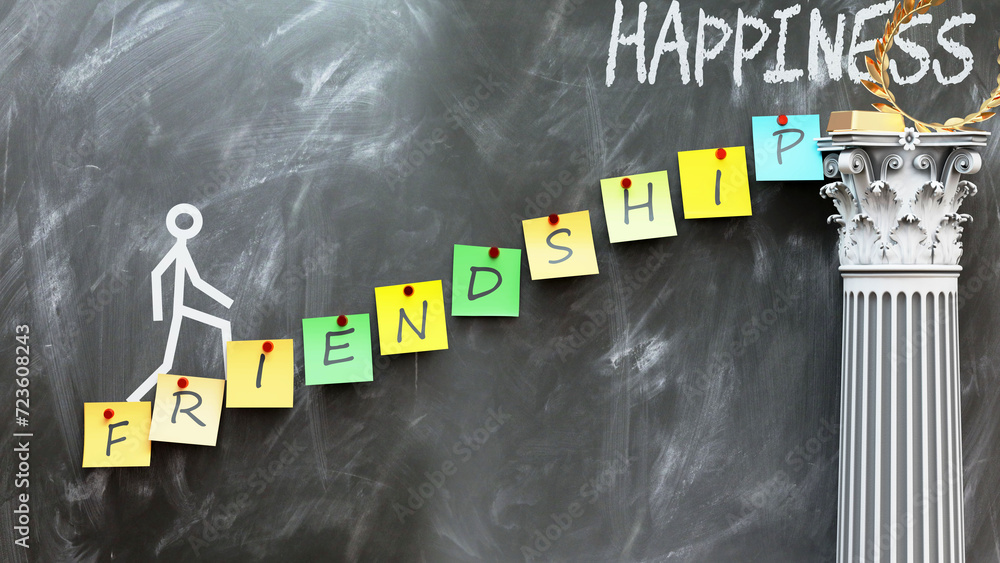 Friendship leads to Happiness - a metaphor showing how friendship makes ...