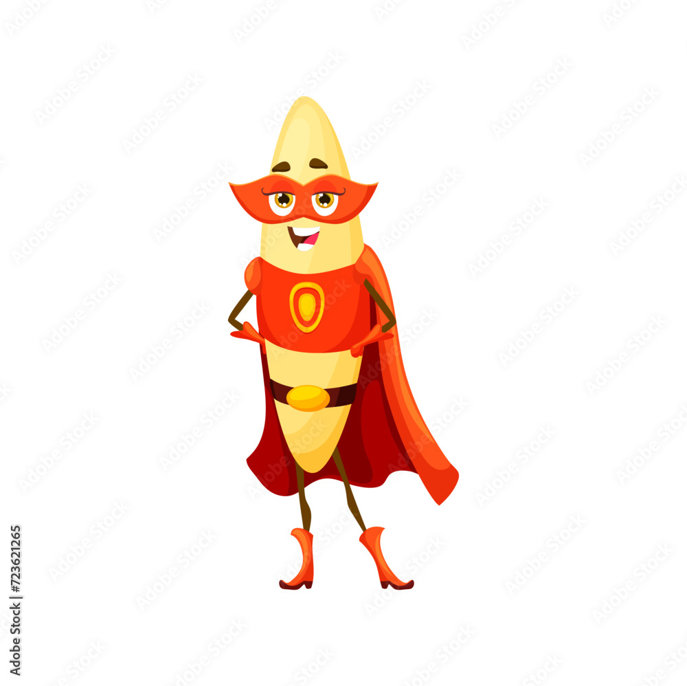 Cartoon orzo italian pasta superhero character. Isolated vector ...