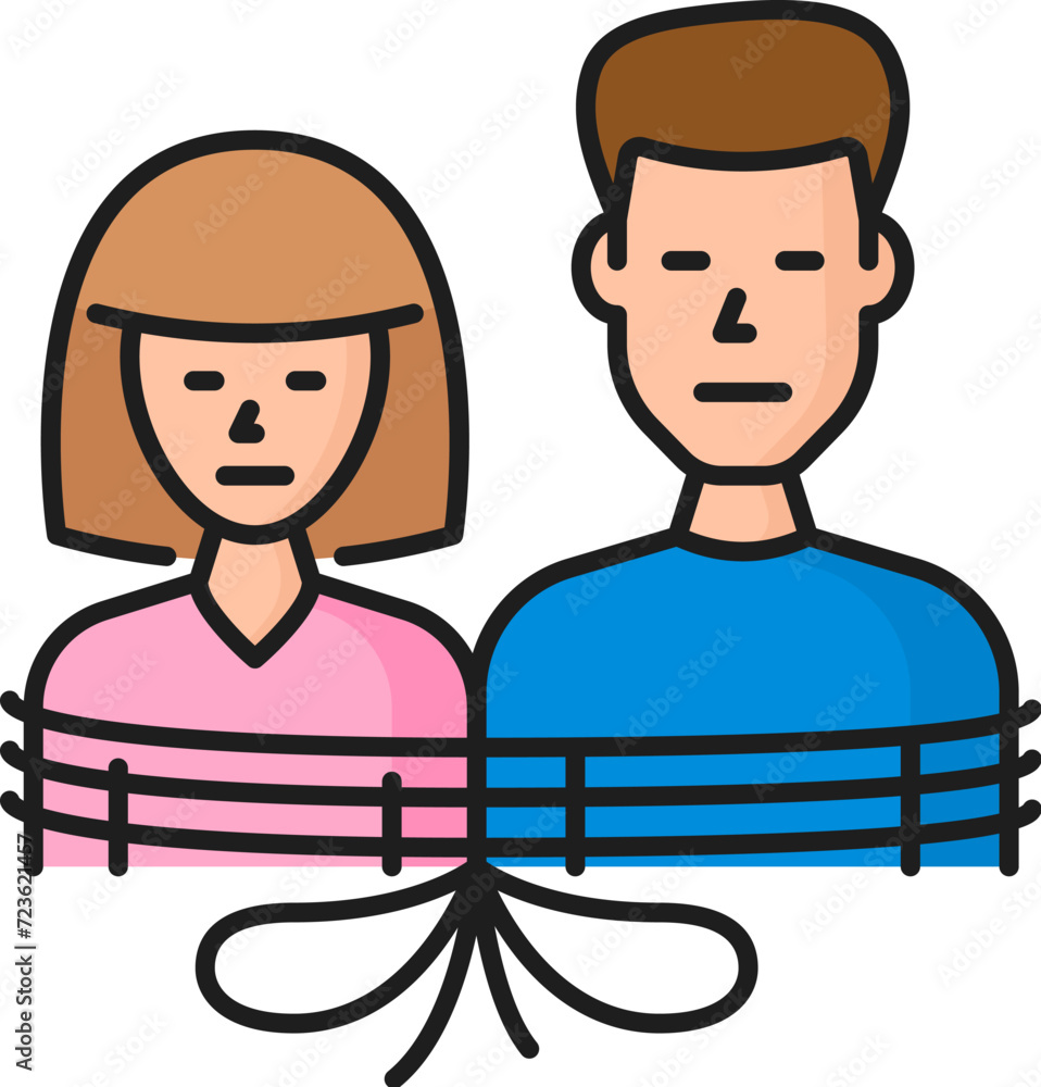 Codependency psychological disorder problem, mental health icon. Vector ...