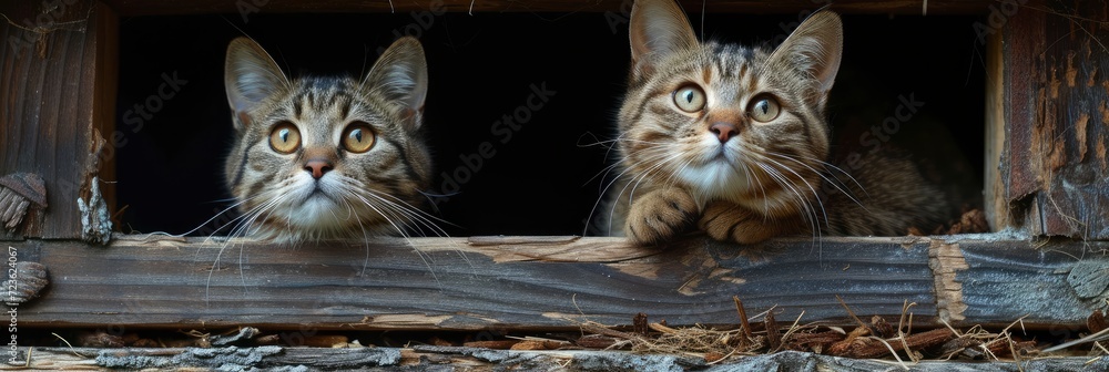 Two Cats Wooden Cat House Living, Desktop Wallpaper Backgrounds ...