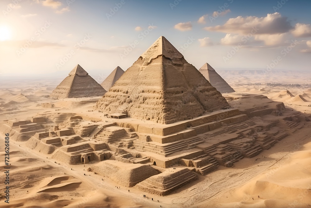 Pyramids of Giza Aerial View Drone photography showcasing the Pyramids ...