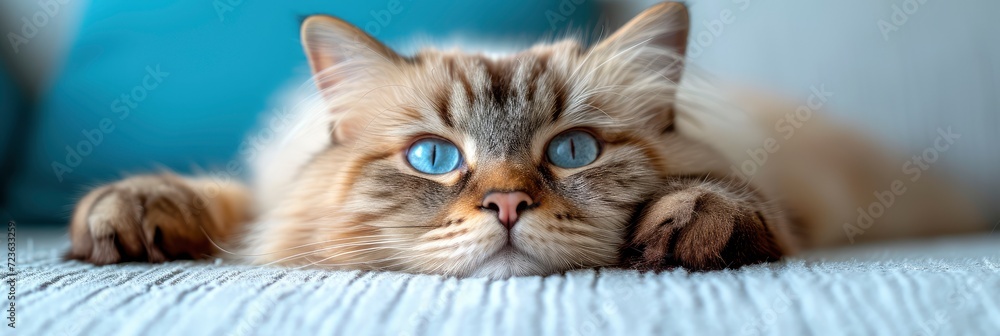 Neva Masquerade Cat On White Background, Desktop Wallpaper Backgrounds ...