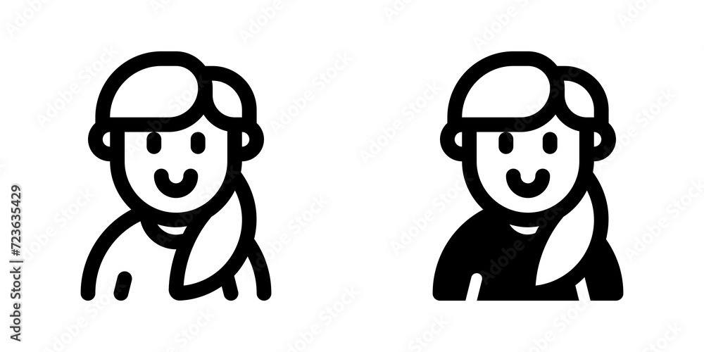 Editable adult woman with ponytail hairstyle avatar vector icon. User ...