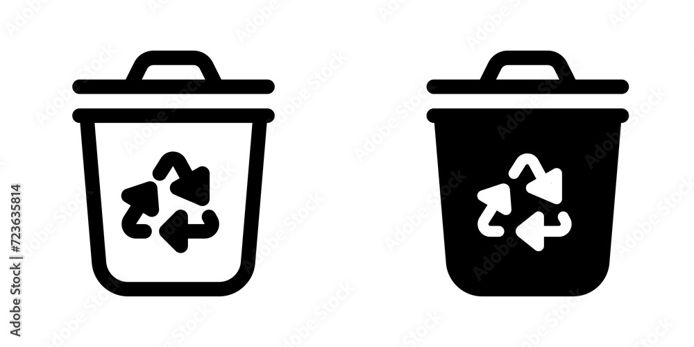 Editable recycle bin vector icon. Environment, ecology, eco-friendly ...