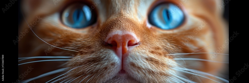 Portrait Licking Ginger Cat Looking Camera, Desktop Wallpaper ...