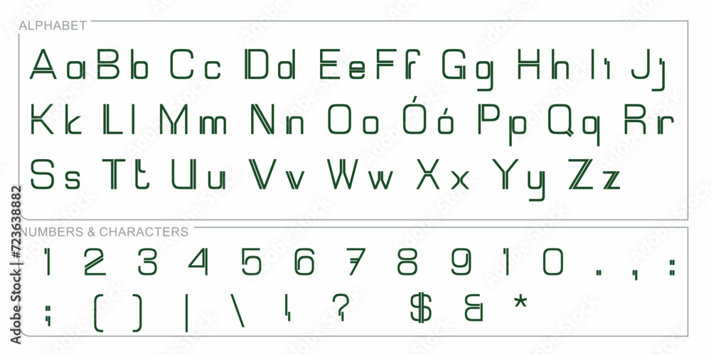 Alphabet Split Monogram, Split Letter Monogram, Alphabet Frame Font ...