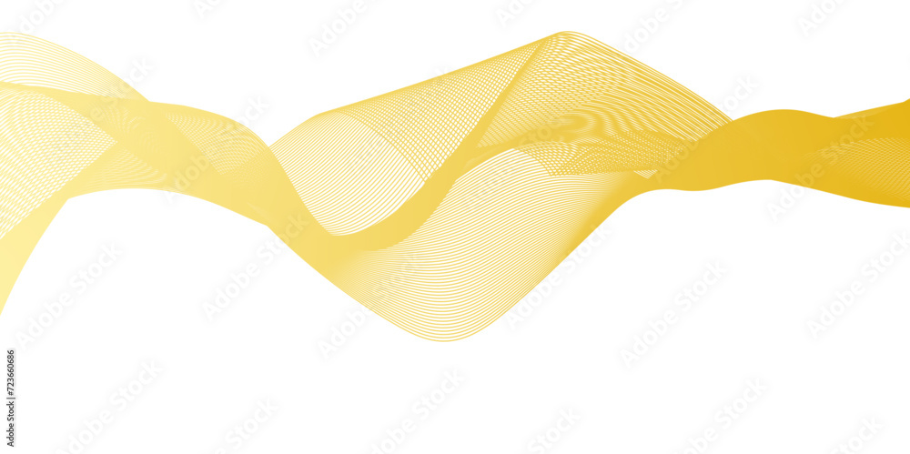 Abstract yellow background wave smooth digital technology lines ...