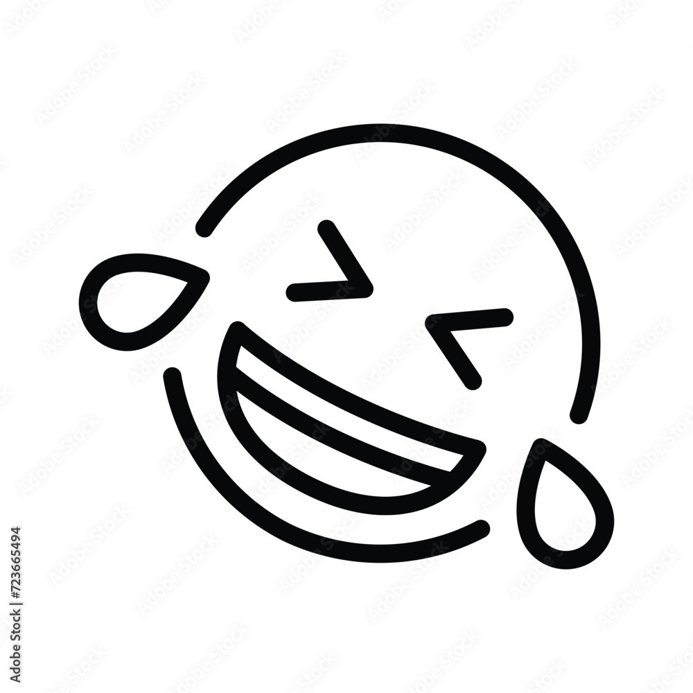 Rolling on the Floor Laughing vector emoji. Isolated yellow face with a ...