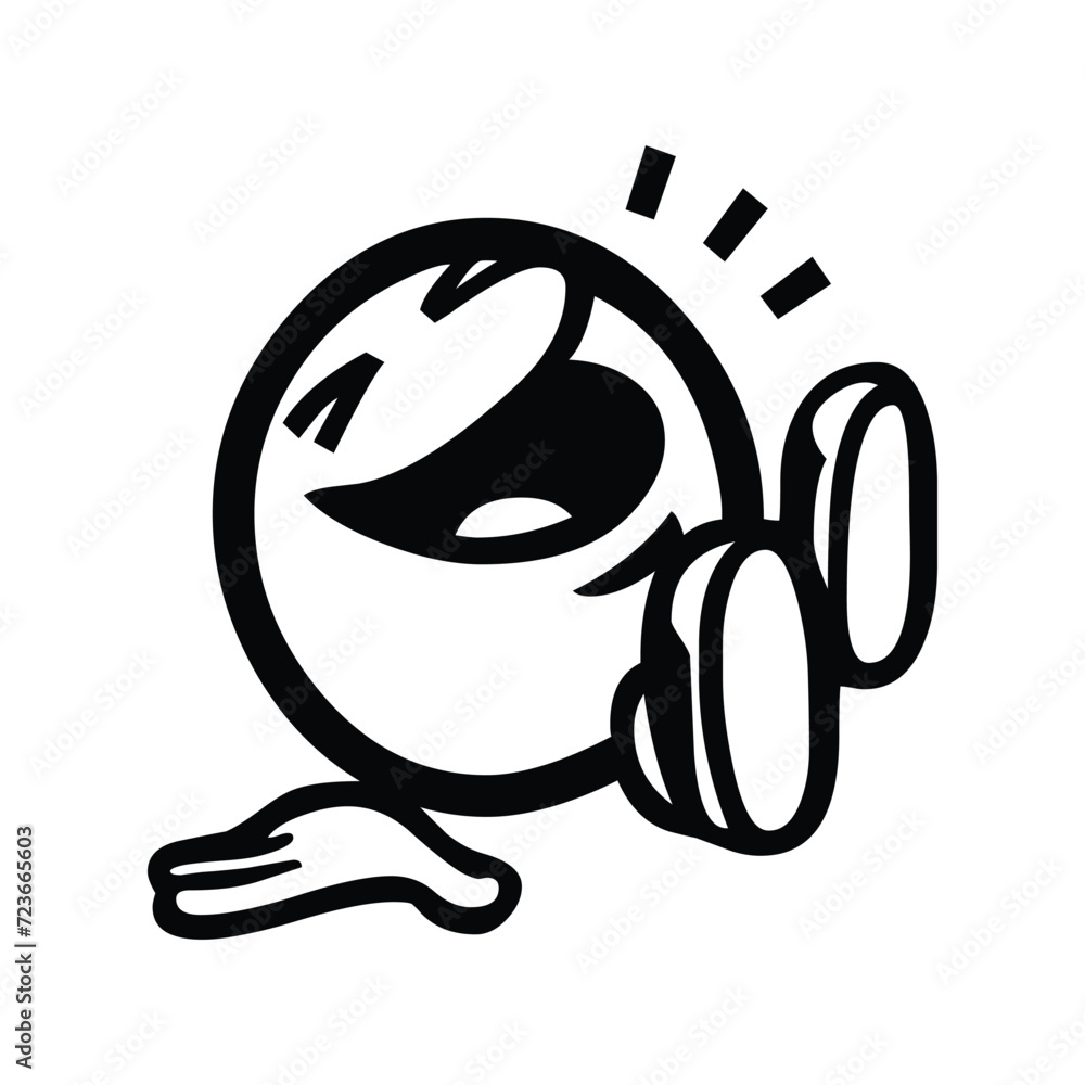 Rolling on the Floor Laughing vector emoji. Isolated yellow face with a ...