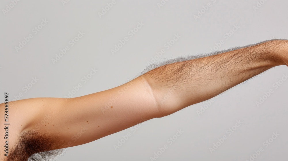 Human arm with natural hair growth, focus on hairy natural armpit Stock ...