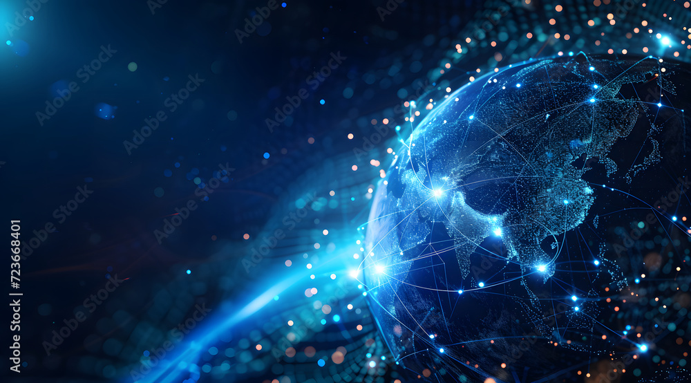 Fotografiet, Poster Illustration of global network connections and ...