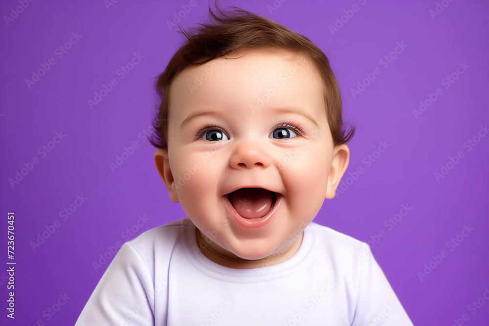 A young boy's toothy grin reveals his playful personality, as his rosy ...