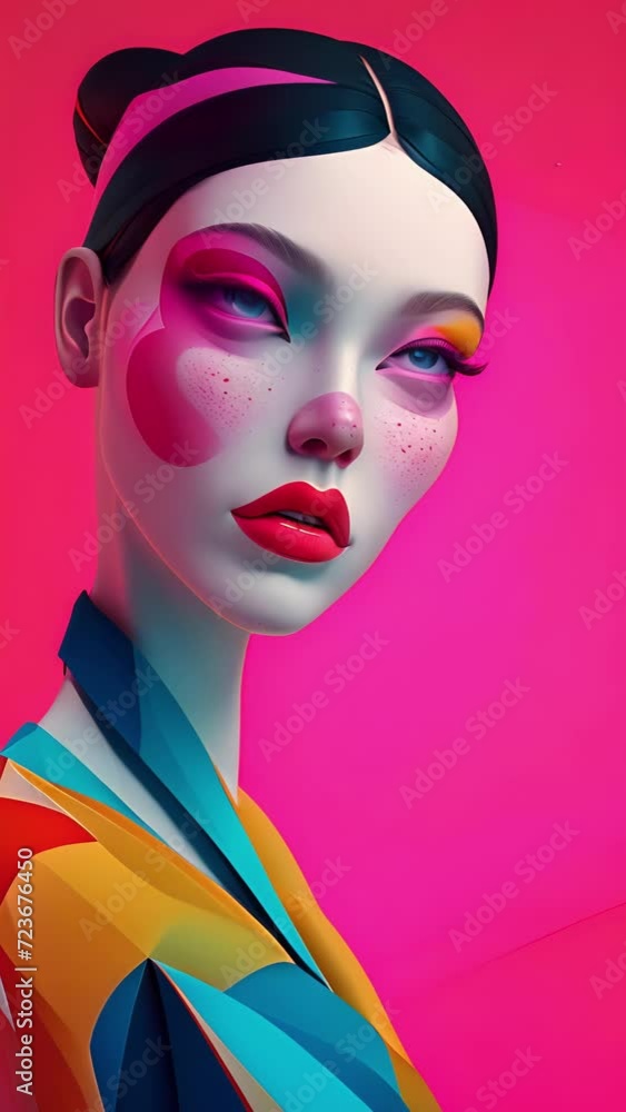 Cartoon digital avatars of Runway Ready Transforming models with bold ...