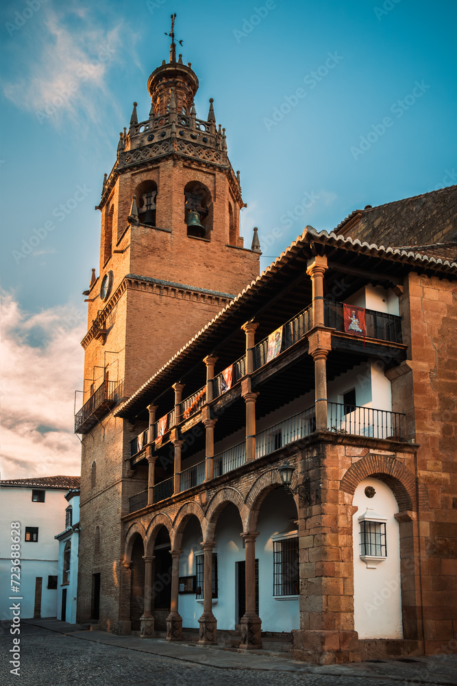 Iglesia de Santa Maria la Mayor in the historic center of Ronda, Spain ...