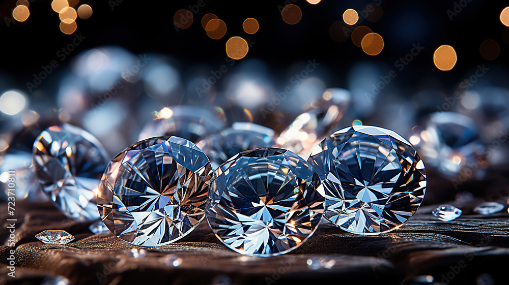 Gemstones diamond, diamond on a dark background with bokeh. Generated ...