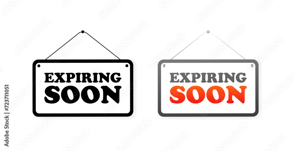 Expiring soon icons. Silhouette and flat style. Vector icons Stock ...
